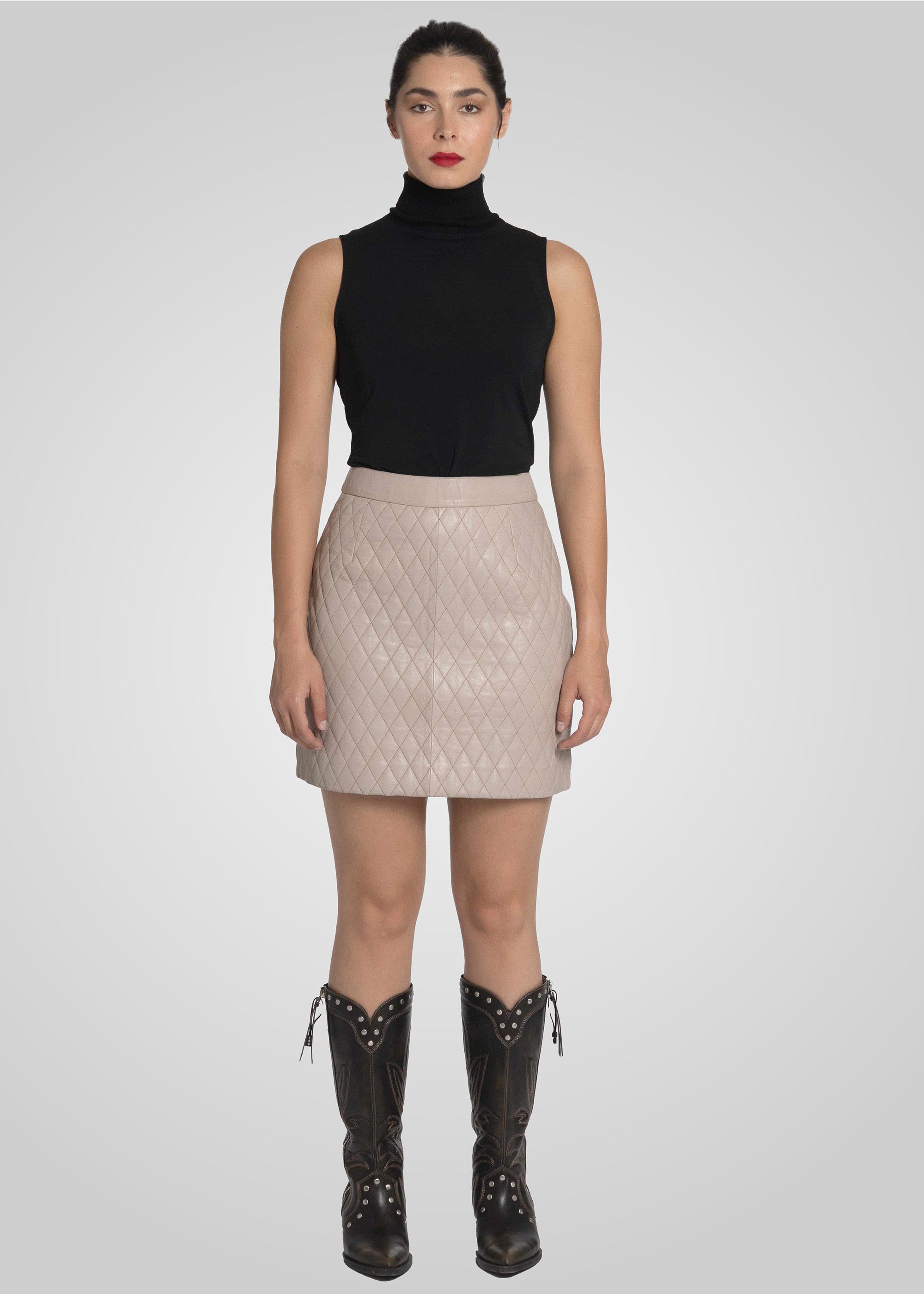 ABBA - QUILTED LEATHER SKIRT – Bod&Christensen